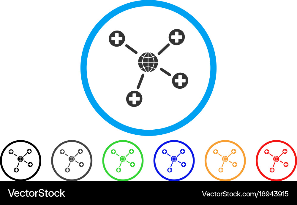 Global medical links rounded icon Royalty Free Vector Image