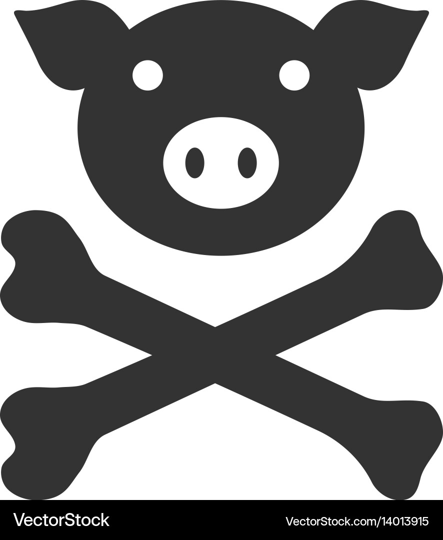Pig death flat icon Royalty Free Vector Image - VectorStock