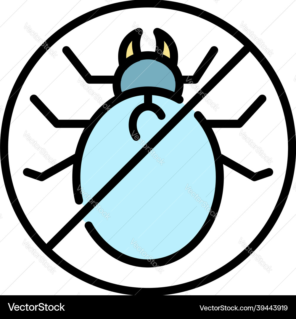 No mite icon color outline Royalty Free Vector Image