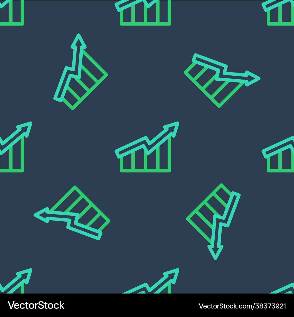 Line financial growth increase icon isolated Vector Image