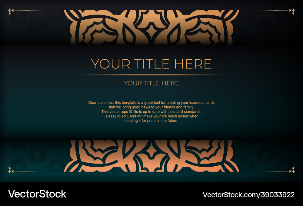Template for print design invitation card Vector Image