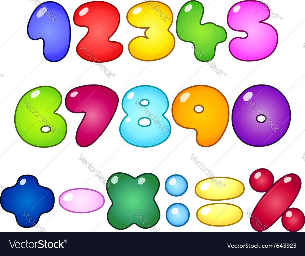Fat bubble numbers Royalty Free Vector Image - VectorStock