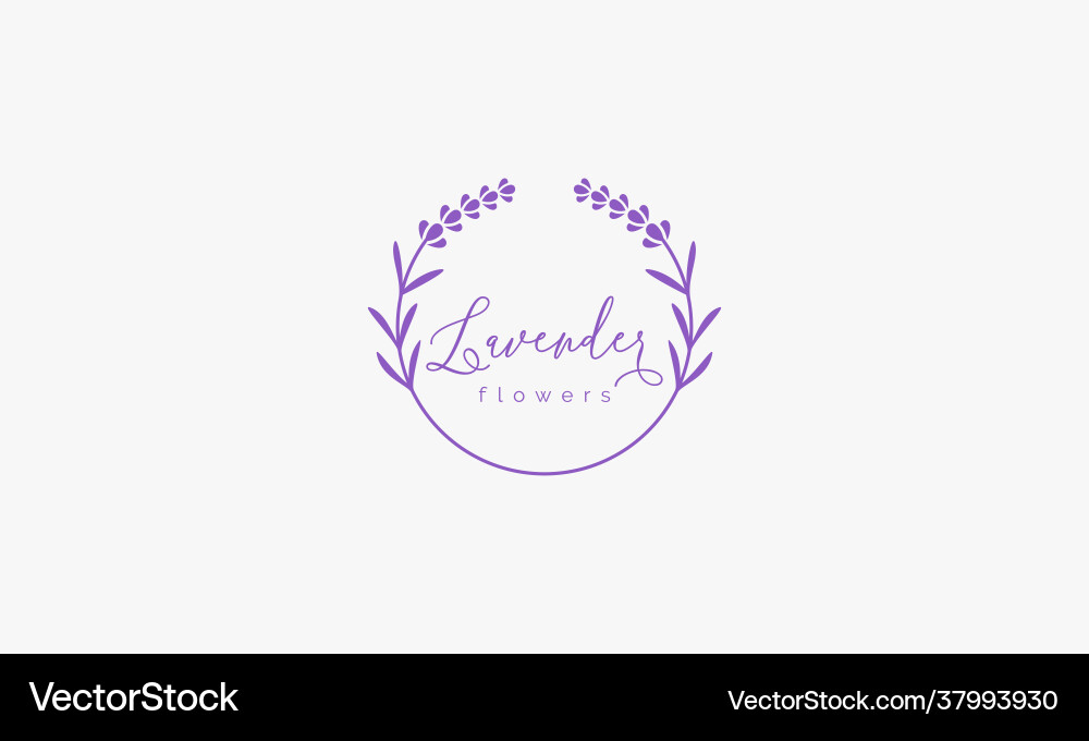 Lavender flower logo design Royalty Free Vector Image