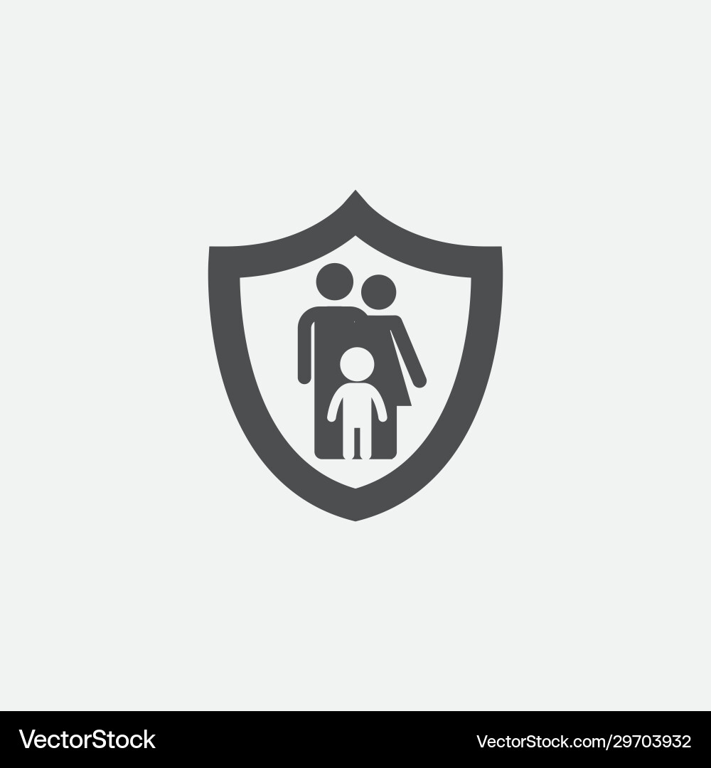 Family insurance icon Royalty Free Vector Image