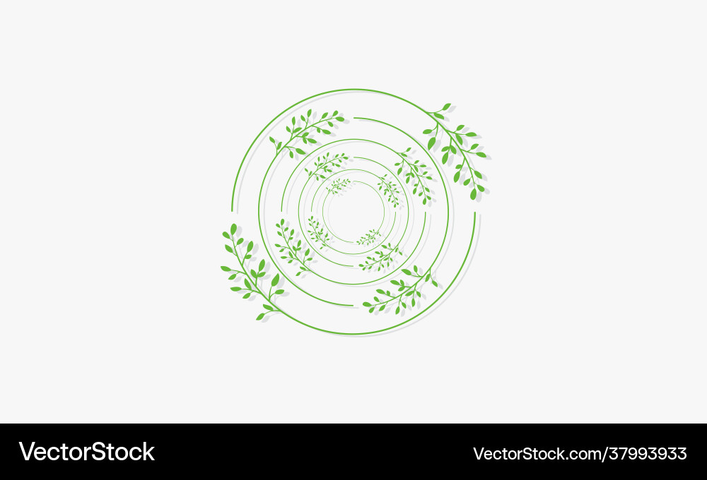 Twist flower branches with shadow graphic Vector Image