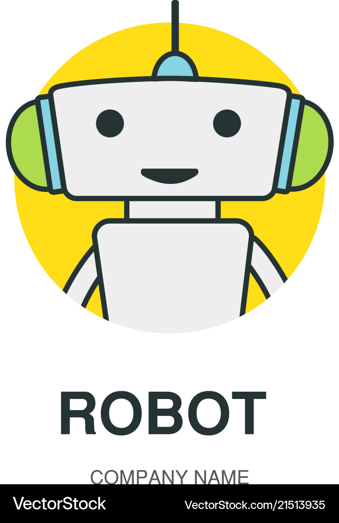 Cute robot logotype Royalty Free Vector Image - VectorStock