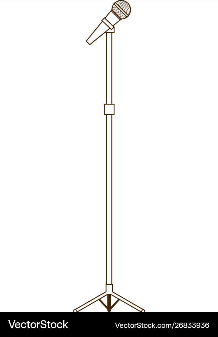 Microphone with stand on white background Vector Image