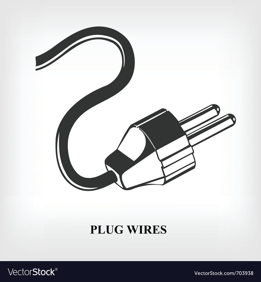 Power plug wire Royalty Free Vector Image - VectorStock