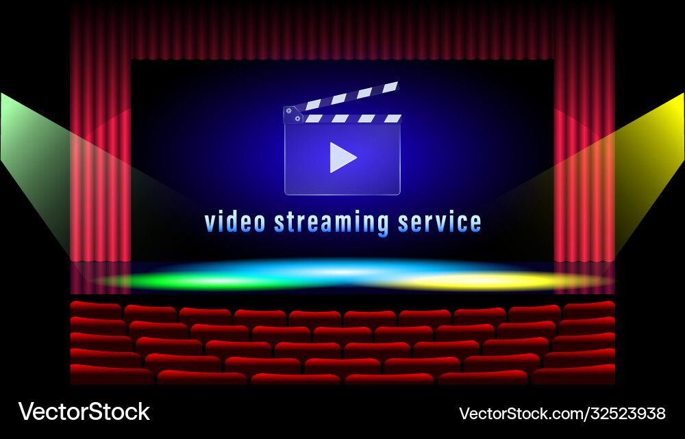 Video streaming service clapboard realistic Vector Image