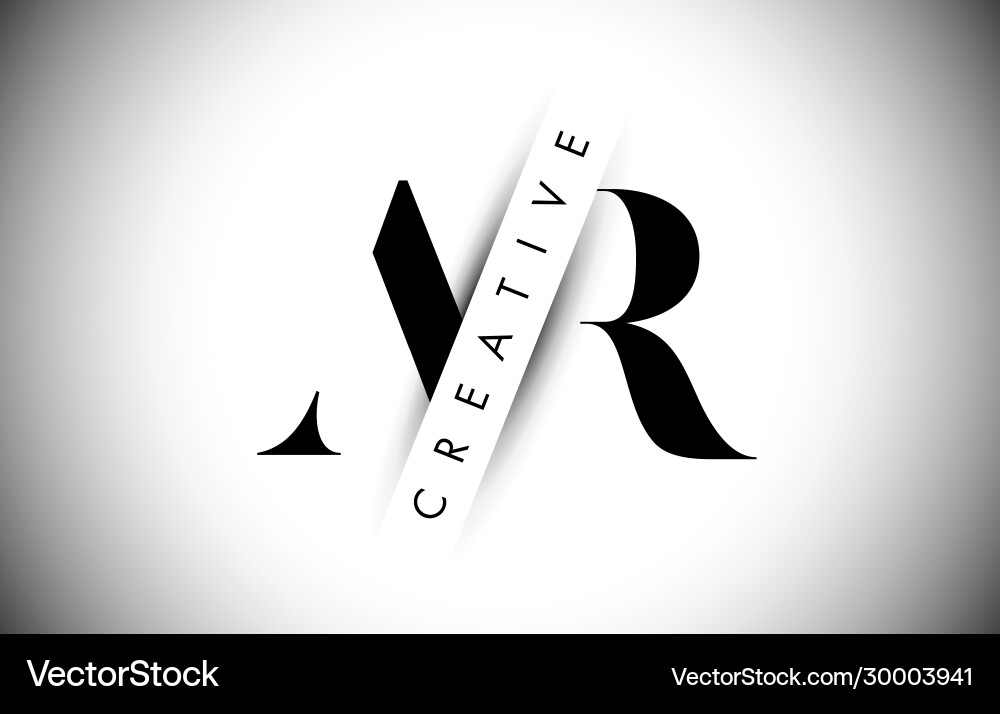 Ar a r letter logo with creative shadow cut Vector Image
