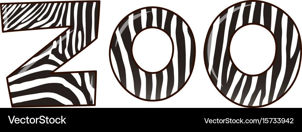 Font design for word zoo Royalty Free Vector Image