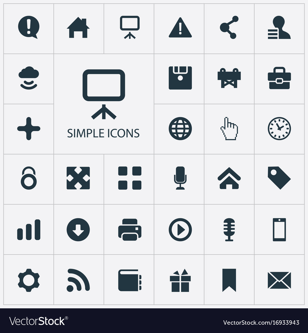 Set of simple ui icons Royalty Free Vector Image Set of simple ui icons Royalty Free Vector Image