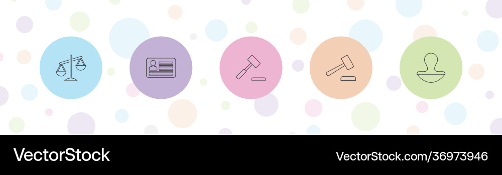 5 legal icons Royalty Free Vector Image - VectorStock