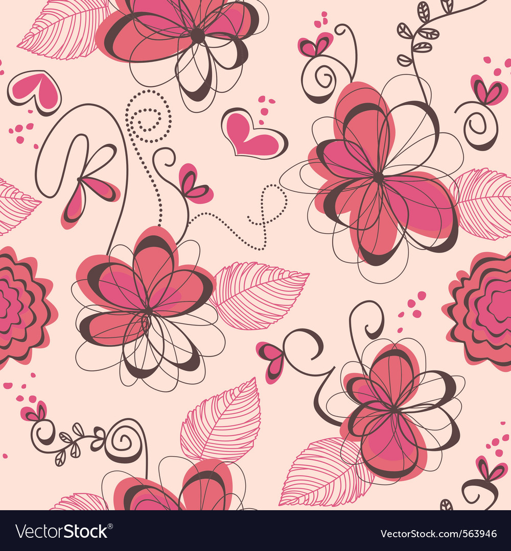Pink romantic seamless pattern Royalty Free Vector Image