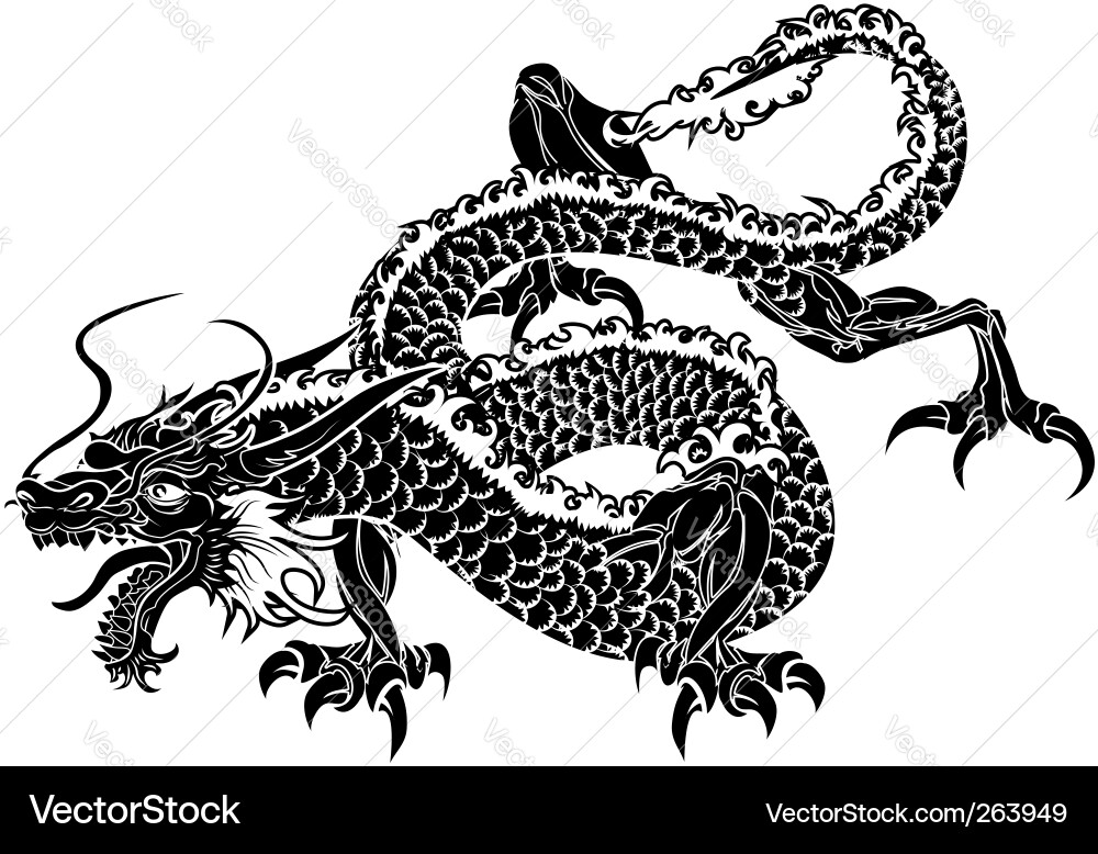 Japanese dragon Royalty Free Vector Image - VectorStock