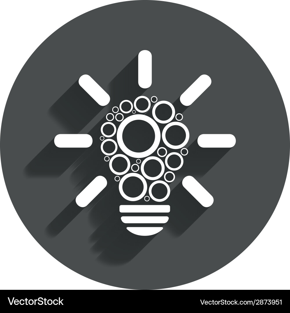 Light lamp sign icon bulb with circles symbol Vector Image