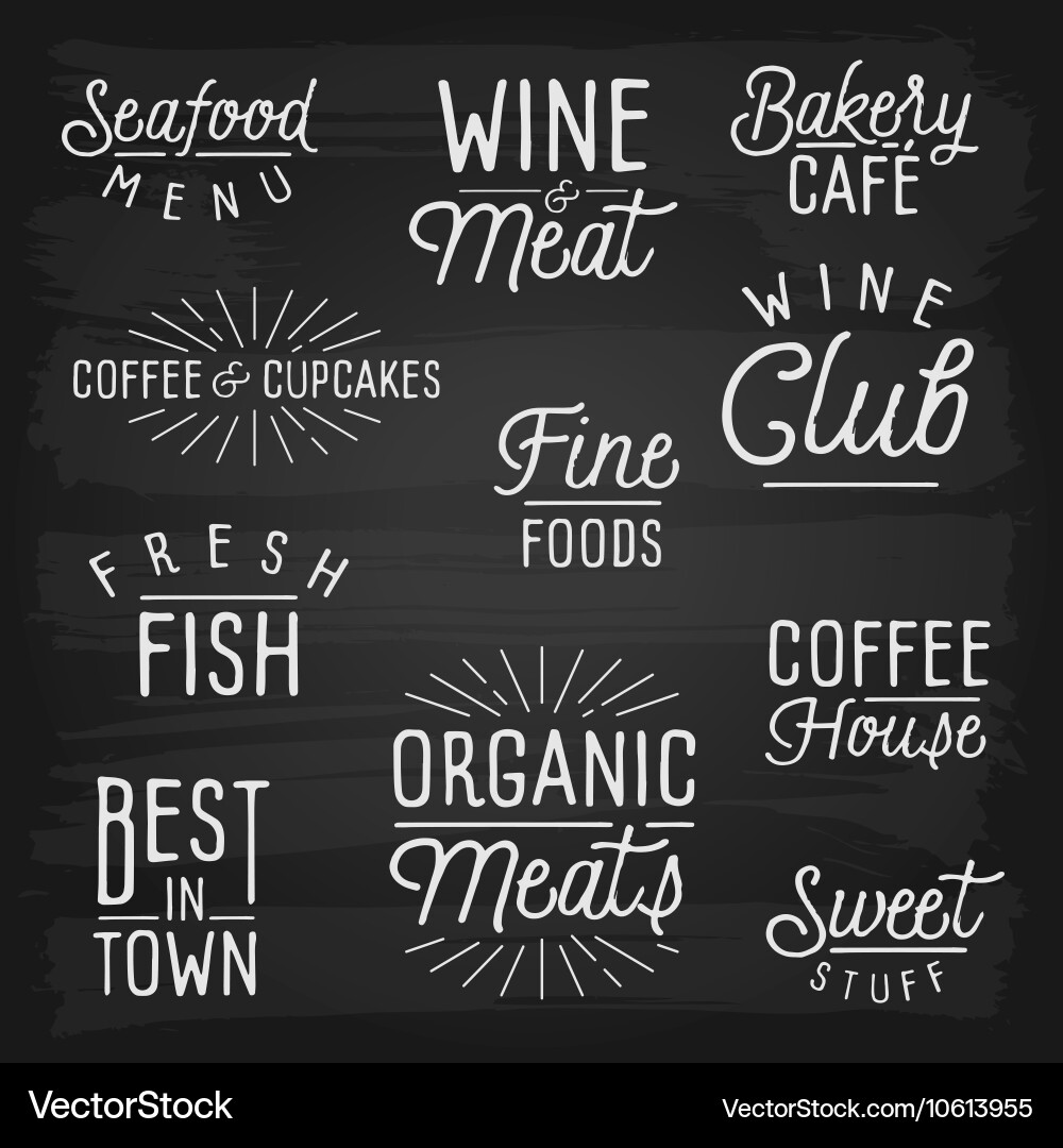 Slogans for cafe and restaurant Royalty Free Vector Image