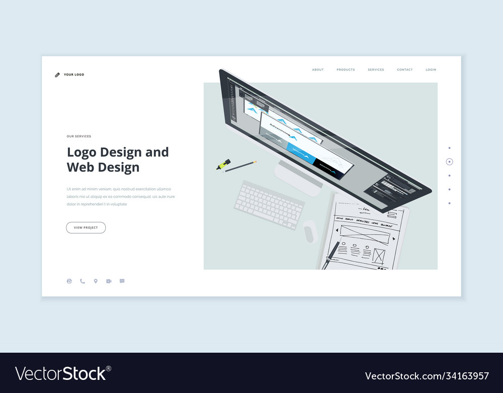 Website template design Royalty Free Vector Image