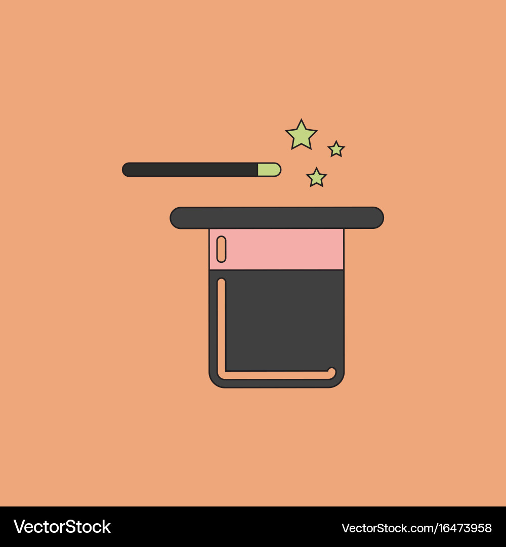 Magic hat with wand Royalty Free Vector Image - VectorStock