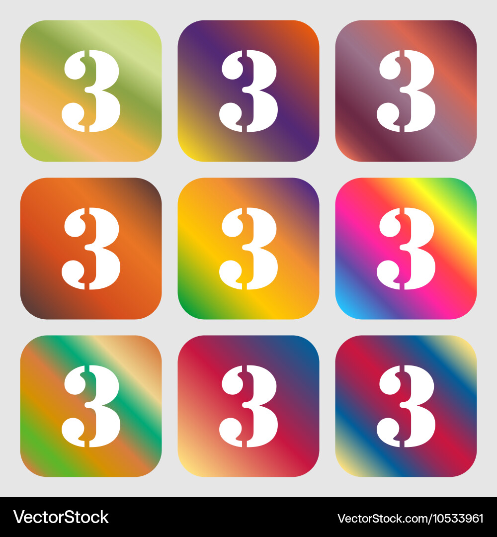 Third place award sign winner symbol step three Vector Image