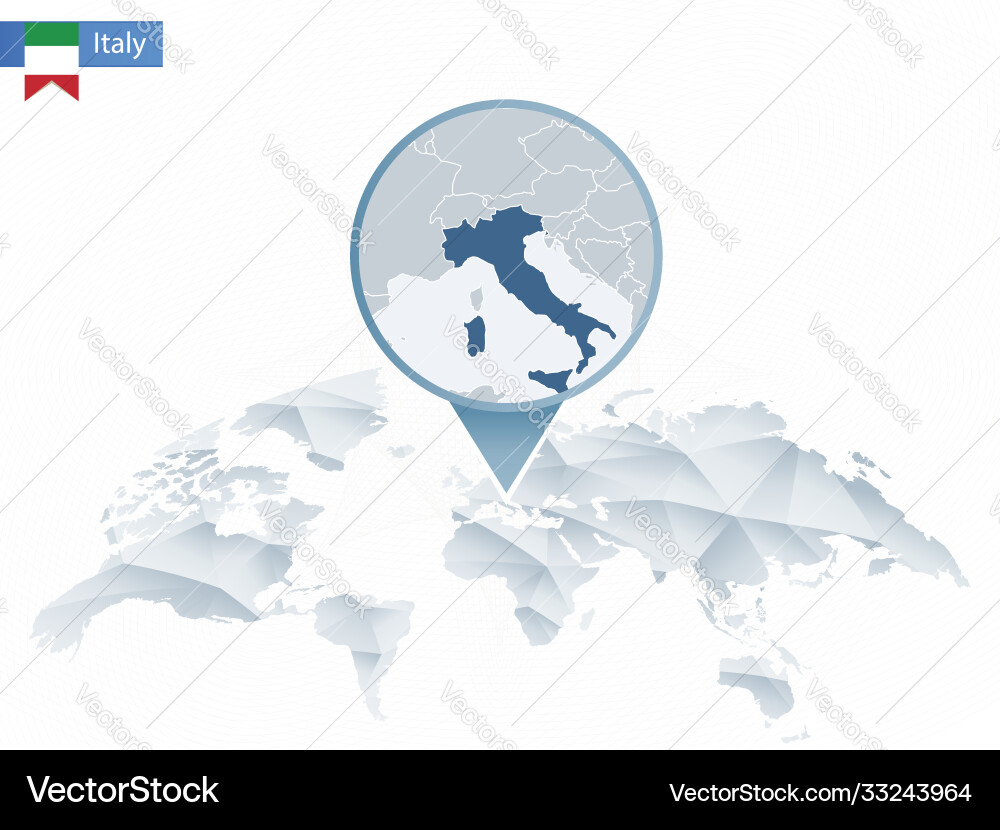 Abstract rounded world map with pinned detailed Vector Image