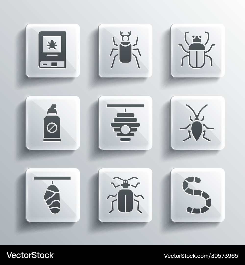 Set chafer beetle worm cockroach hive for bees Vector Image