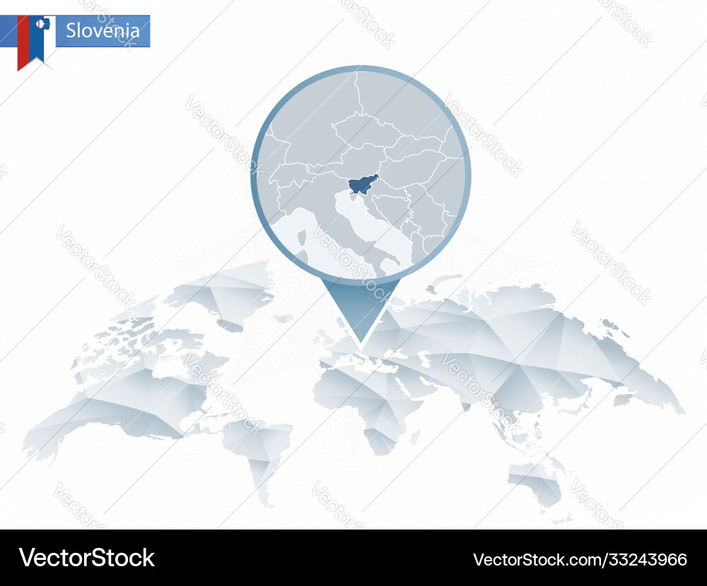 Abstract rounded world map with pinned detailed Vector Image