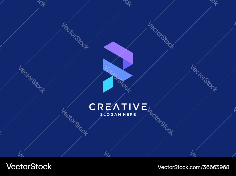 Abstract letter r logo design inspiration Vector Image