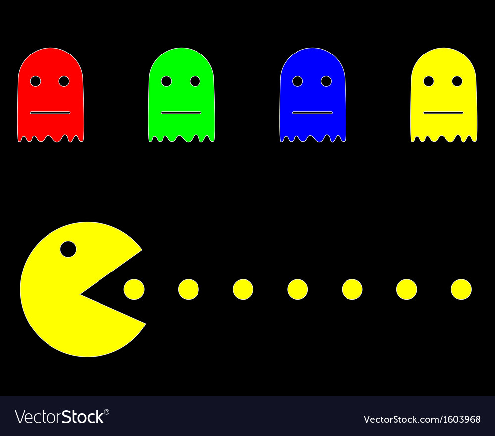 Old computer game characters Royalty Free Vector Image