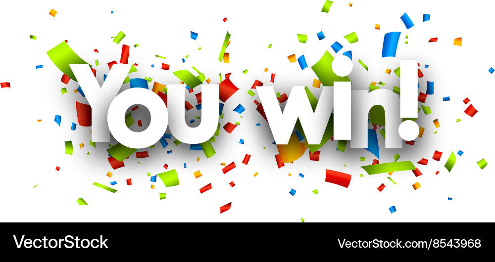 You win paper banner Royalty Free Vector Image