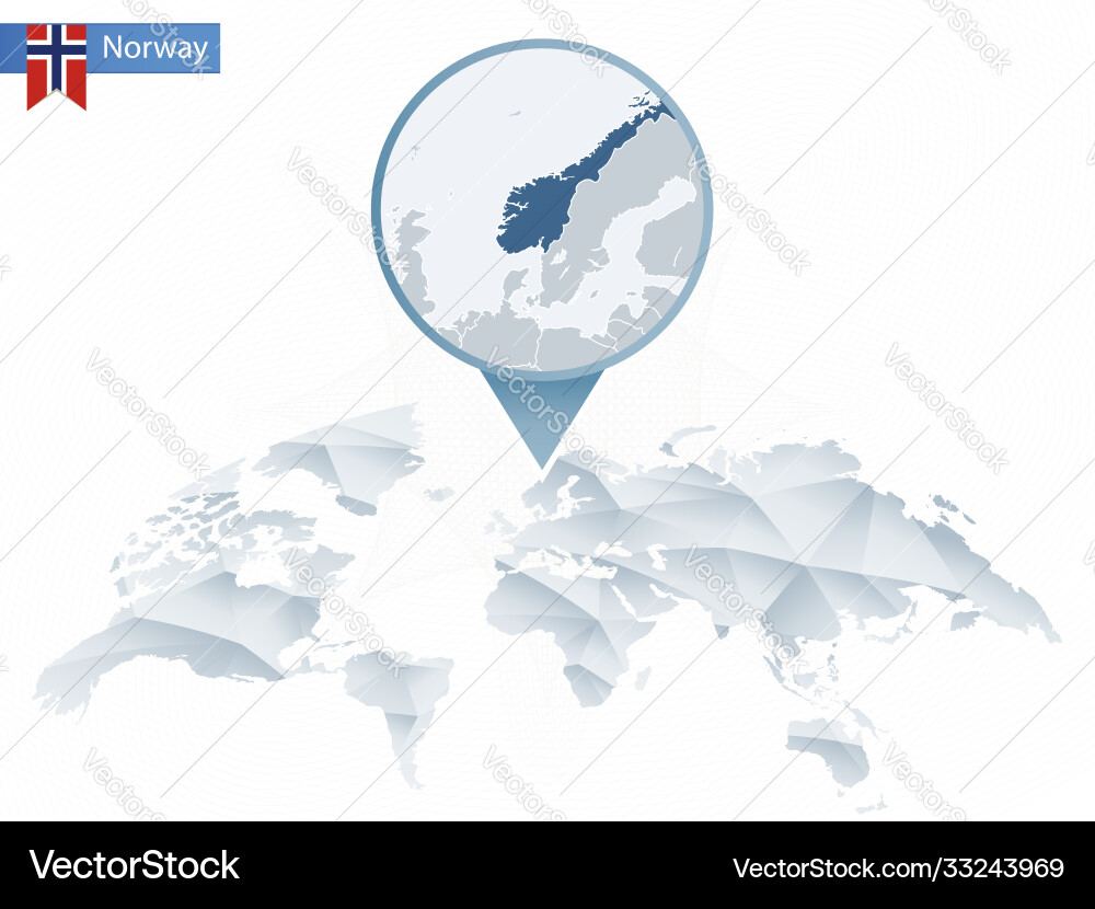 Abstract rounded world map with pinned detailed Vector Image