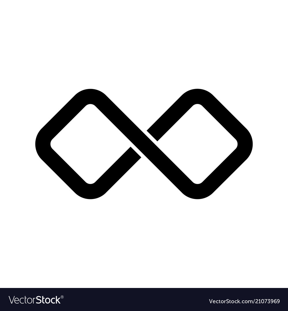 Black infinity symbol icon rectangular shape Vector Image