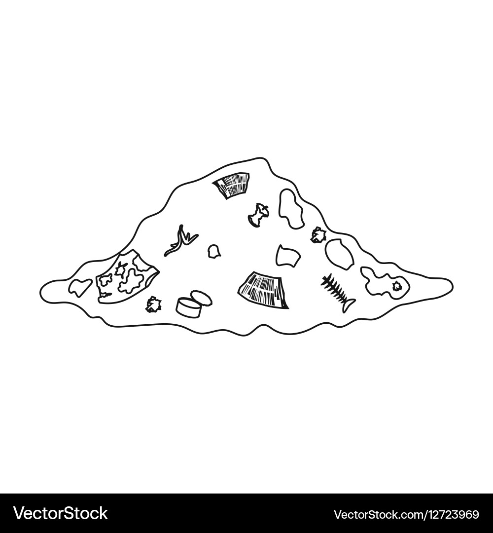 Dump icon in outline style isolated on white Vector Image