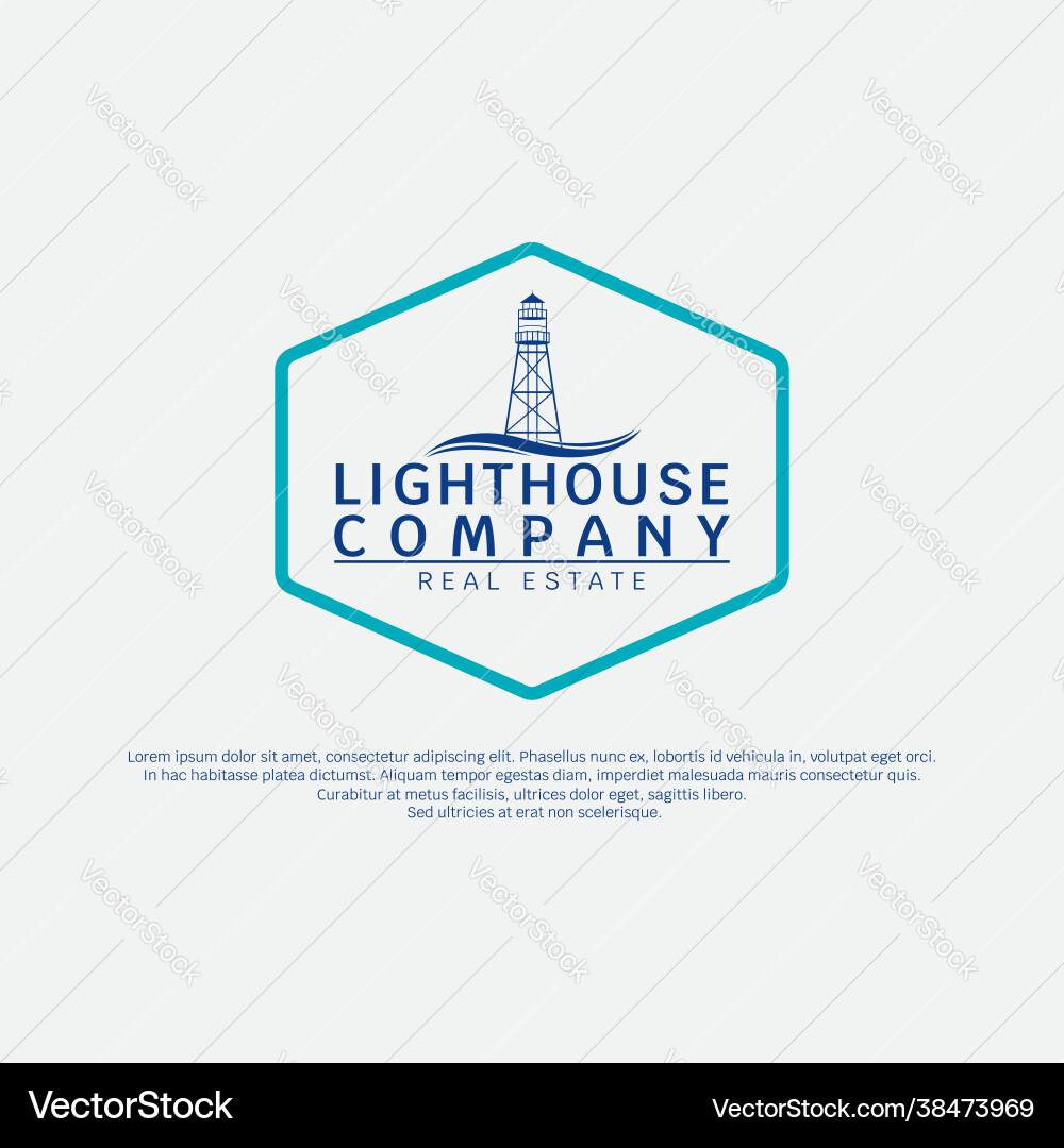 Lighthouse vintage simple modern logo template Vector Image