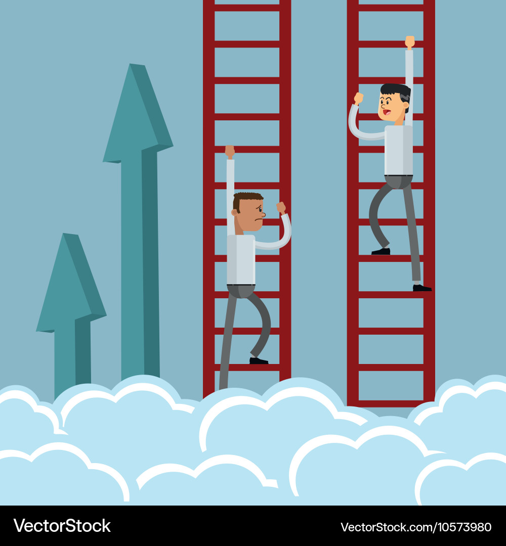 Businessman climbing ladder icon Royalty Free Vector Image