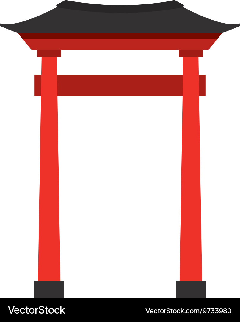 Japanese portal isolated icon design Royalty Free Vector