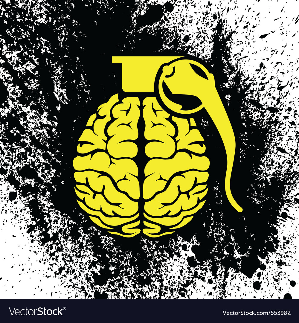 Brain bomb Royalty Free Vector Image - VectorStock