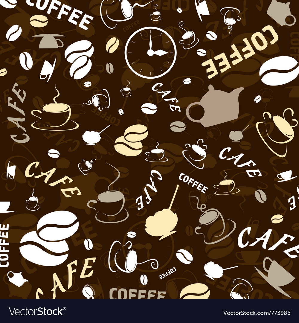 Coffee theme wallpaper Royalty Free Vector Image