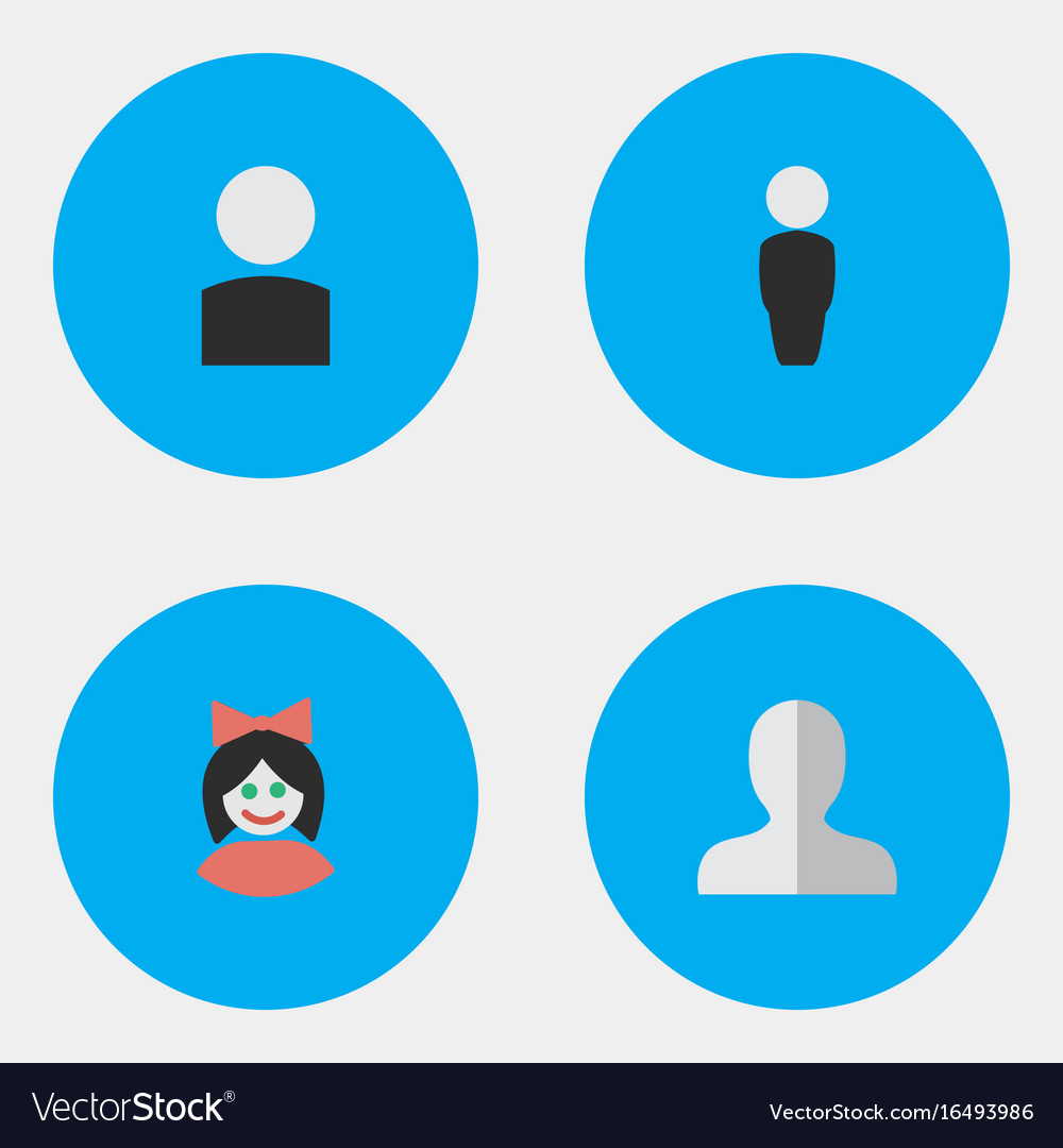 Set of simple profile icons Royalty Free Vector Image