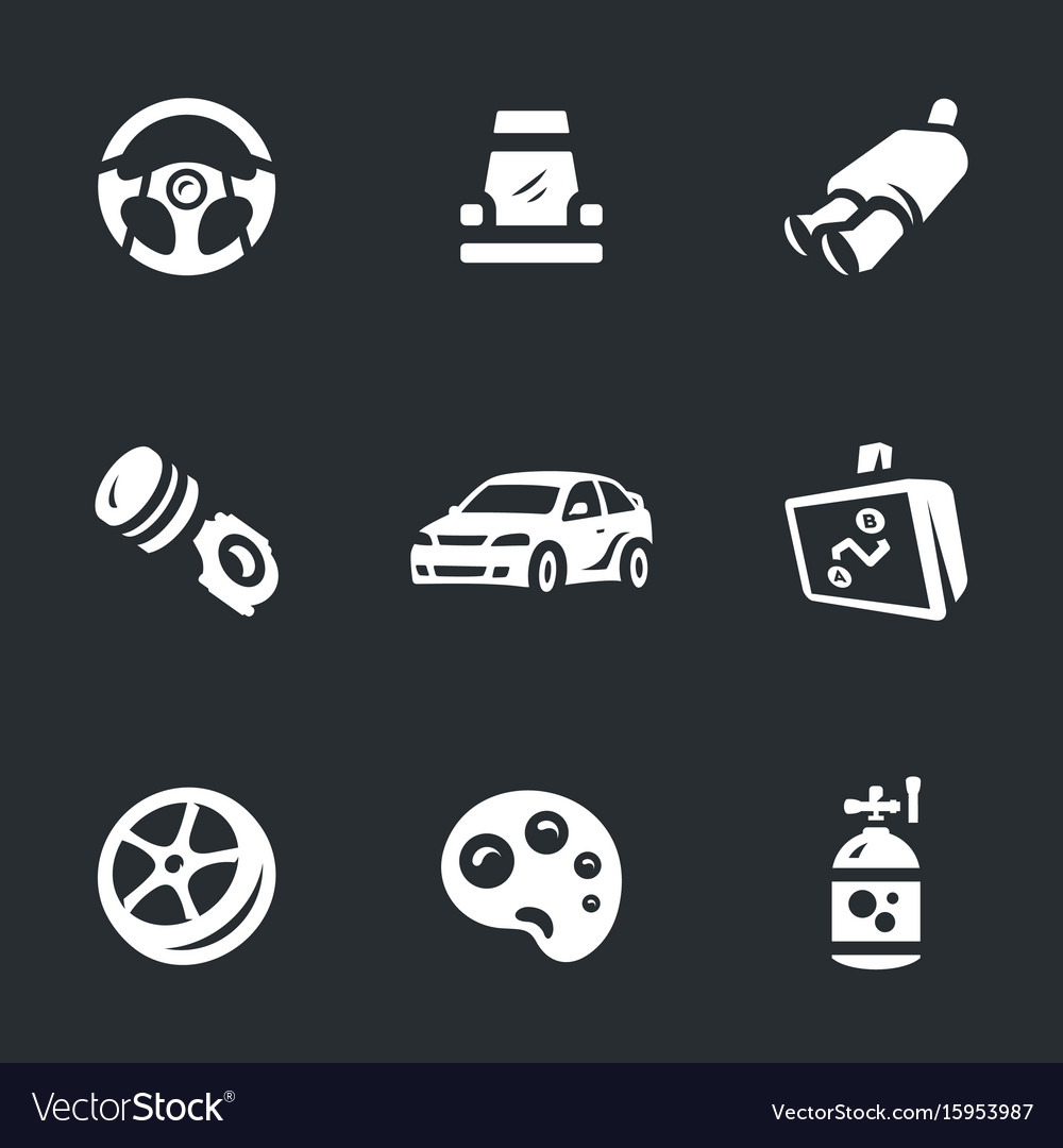 Set of auto tuning icons Royalty Free Vector Image - VectorStock