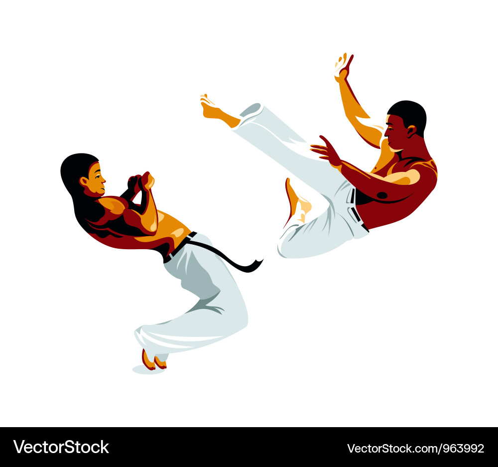 Capoeira fighters Royalty Free Vector Image - VectorStock