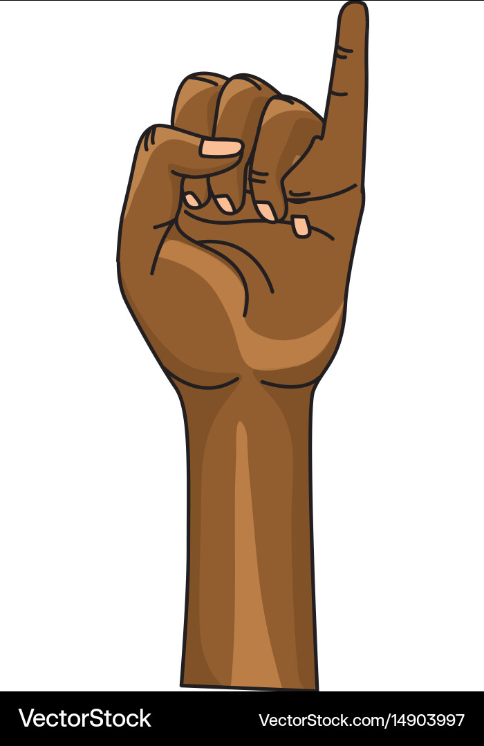 Cute hand with pinky up symbol Royalty Free Vector Image