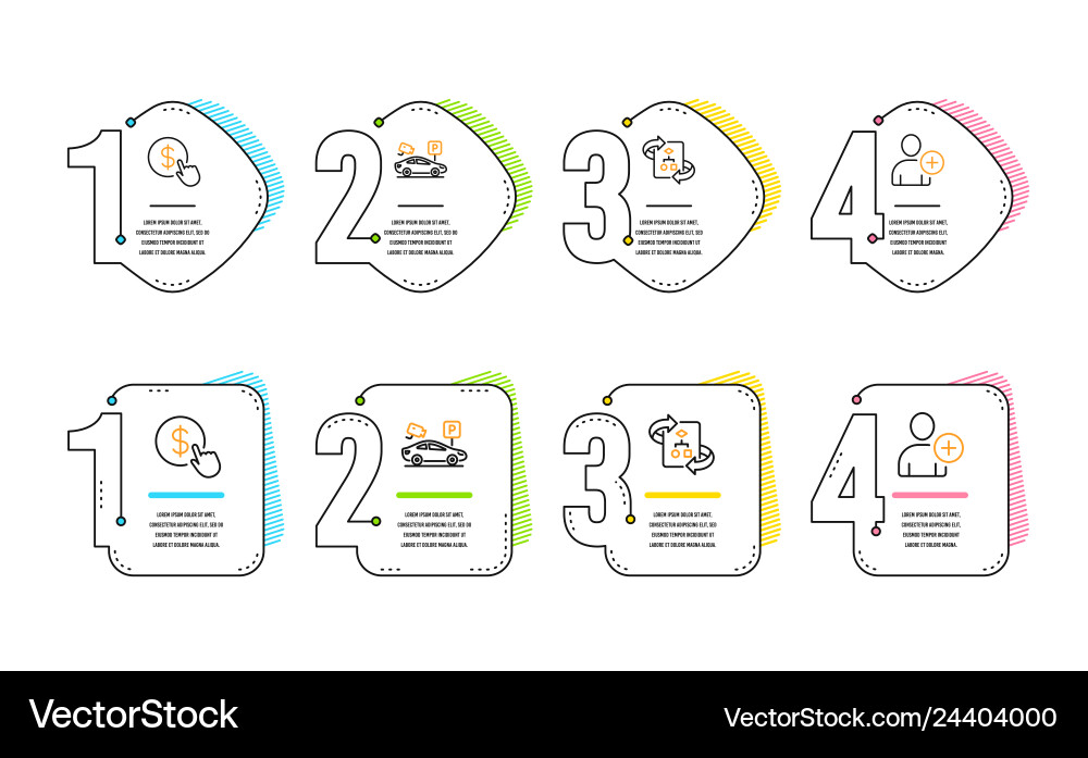 Technical algorithm buy currency and parking Vector Image