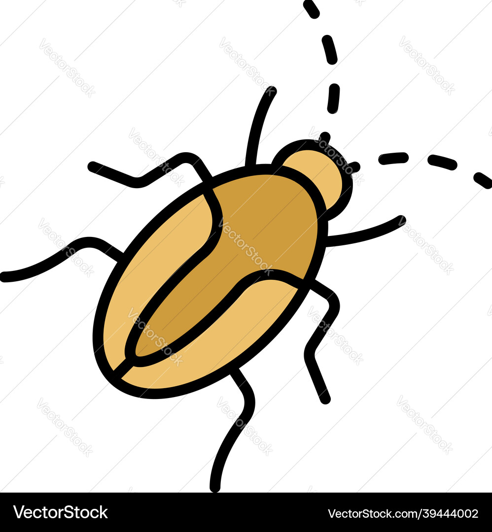 Insect cockroach icon color outline Royalty Free Vector