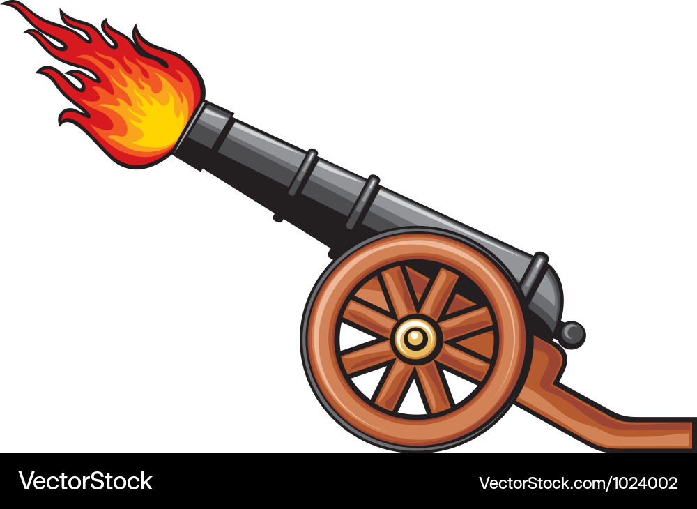 Old artillery cannon Royalty Free Vector Image