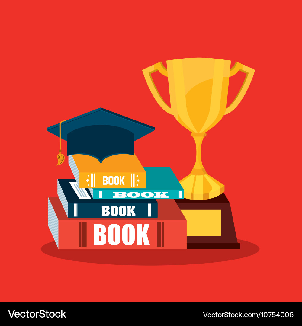 Graduation school emblem icon Royalty Free Vector Image