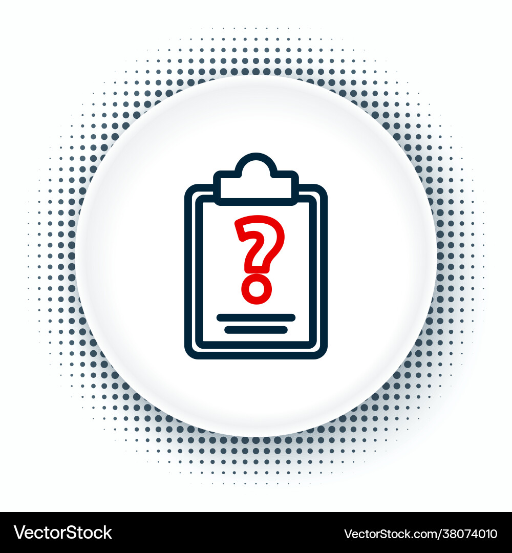 Line clipboard with question marks icon isolated Vector Image