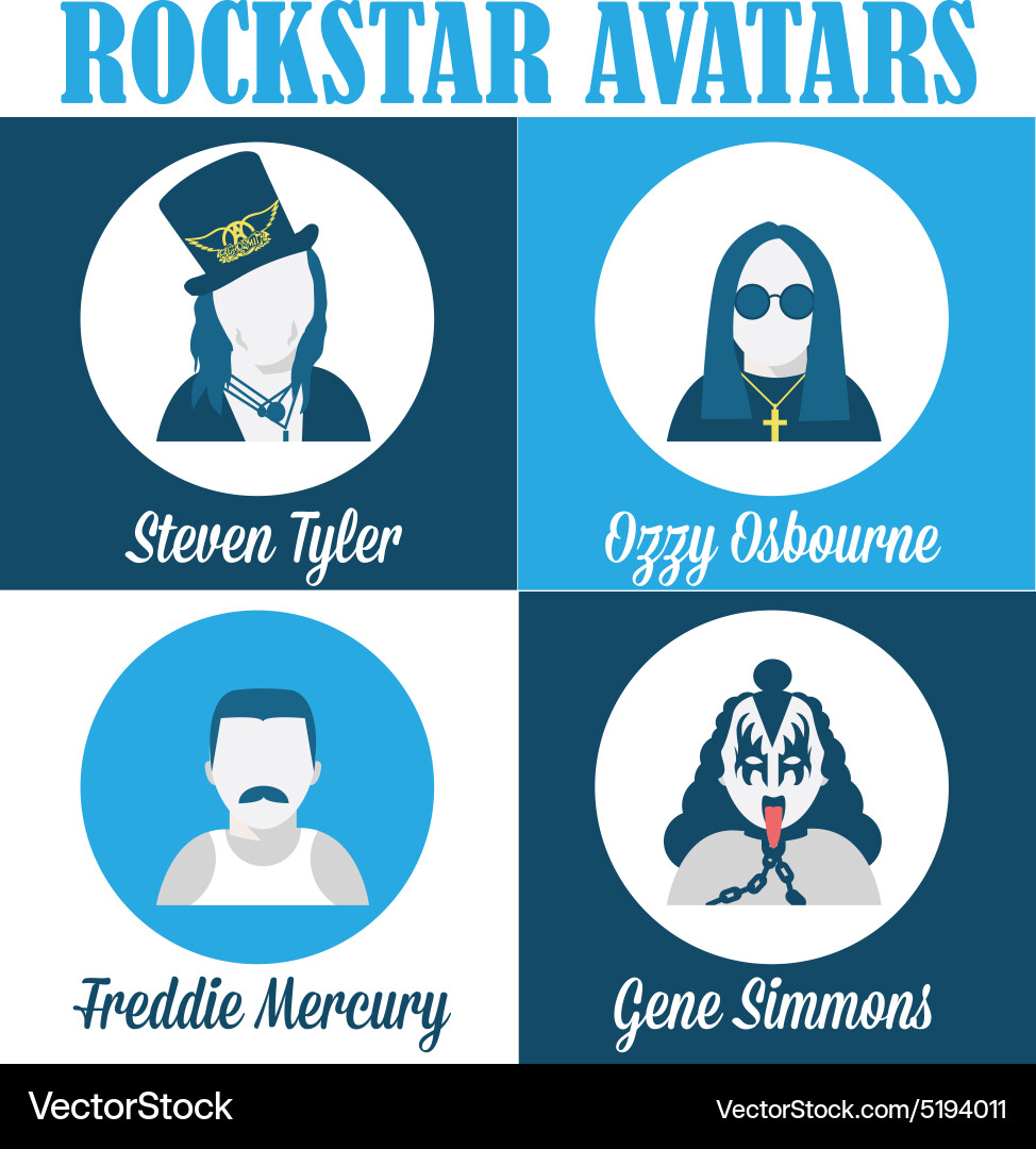 Rockstar-Avatars-1 Royalty Free Vector Image - VectorStock
