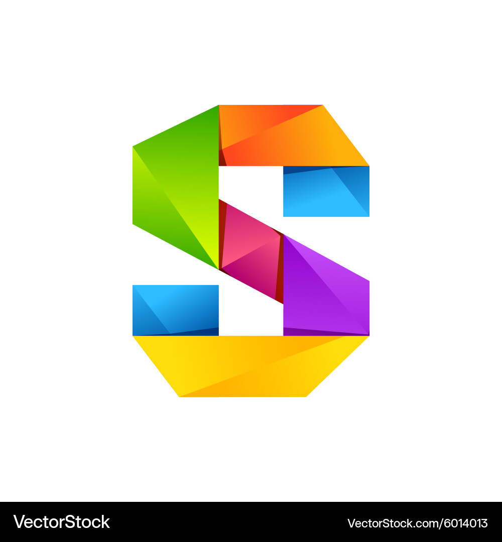 S letter one line colorful logo design template Vector Image