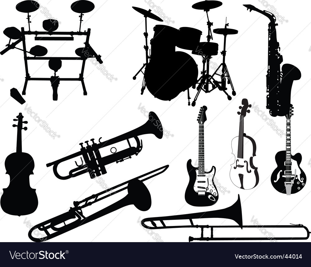 Set of musical instruments Royalty Free Vector Image